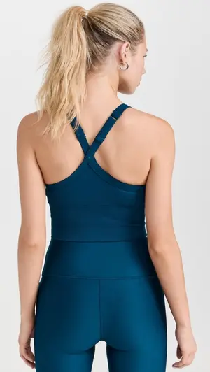 Alo Yoga Seamless Ribbed Favorite Bra Tank - Eclipse Blue